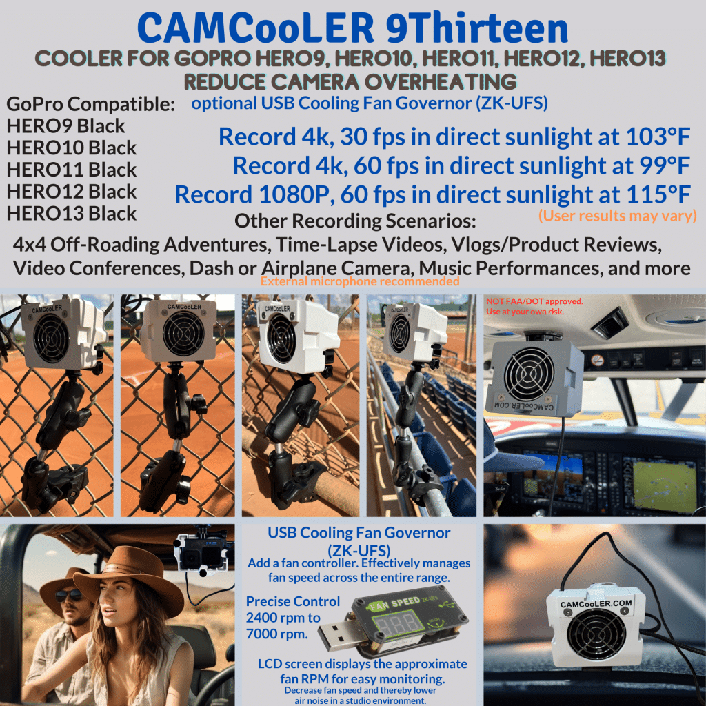 CAMCooLER 9Thirteen - Cooler for GoPro HERO9, HERO10, HERO11, HERO12 ...