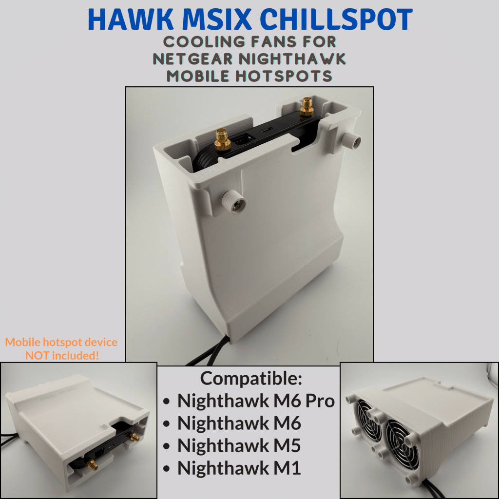 Hawk Msix ChillSpot – Cooling fans for Netgear Nighthawk M6Pro, M6, M5, M1 Mobile Hotspots ...